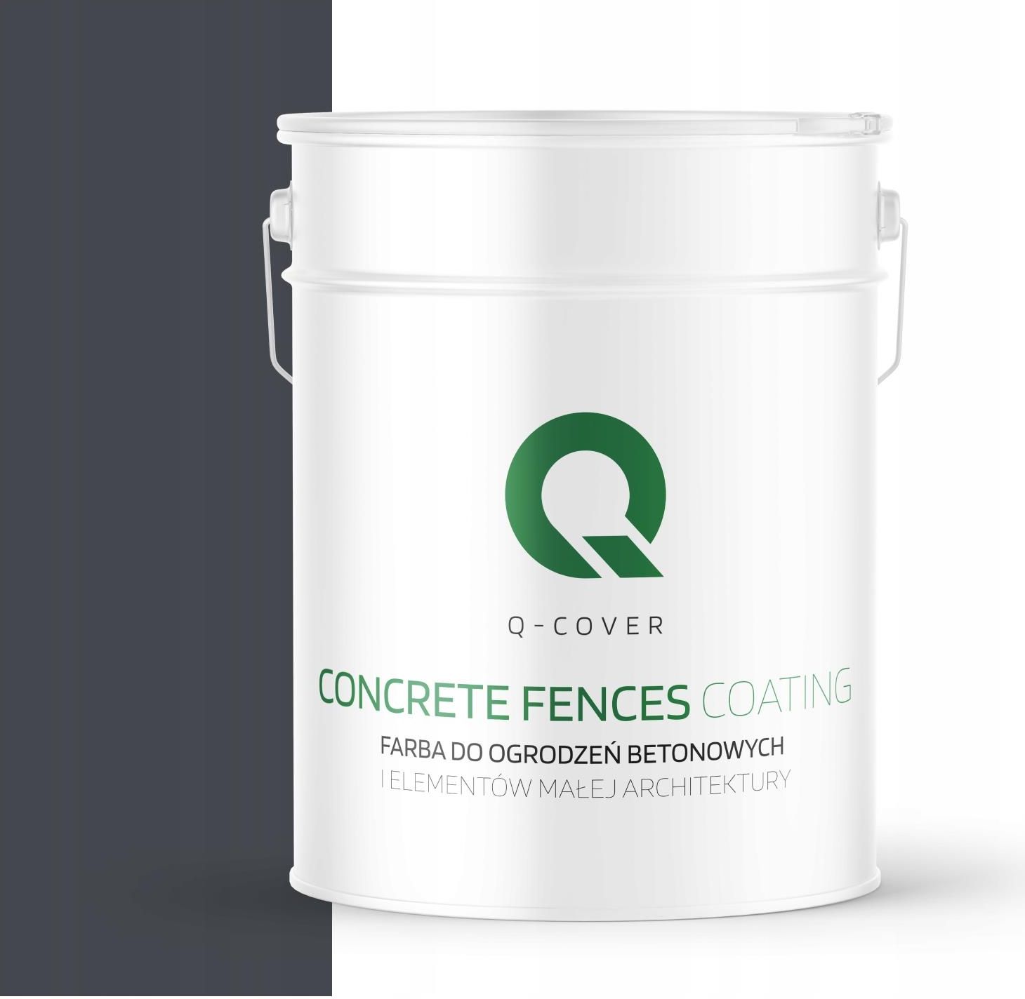 Farba Q-Cover Do Ogrodzeń Betonowych Szary Stalowy 10 l Do Betonu Szara ...