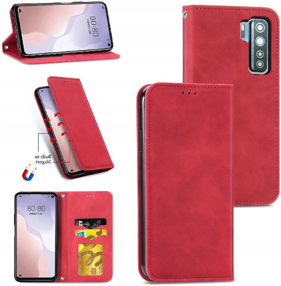 Etui Dla Huawei P40 Lite Osłona Z Klapką Skórzane Etui Prosty Biznes Na ...