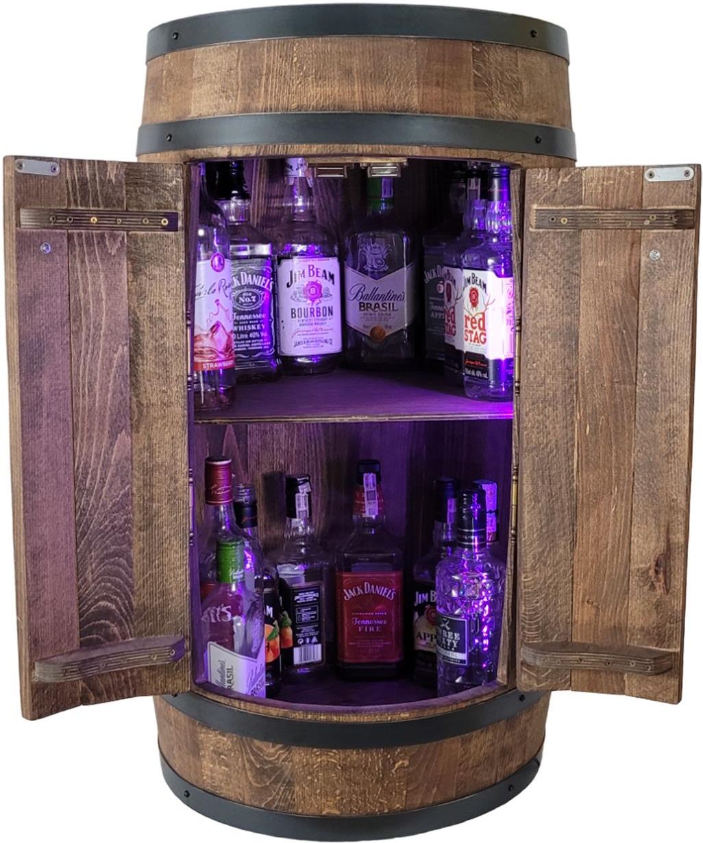 Weeco Bar Domowy Z Drewnianej Beczki Z Oświetleniem Led Rgb Zasilanie Z Usb Rustykalny Barek Na ...