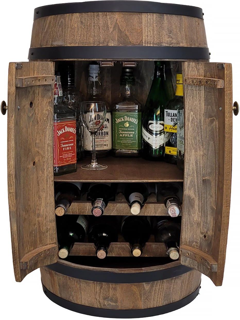 Weeco Beczka Z Drzwiczkami Barek Na Butelki Z Alkoholem Wenge 80x50cm ...