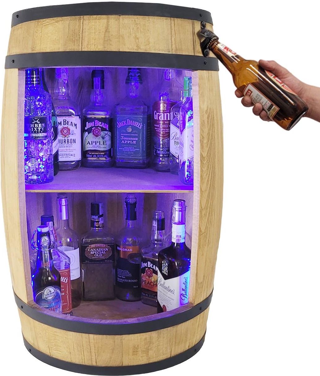 Weeco Elegancki Barek Na Alkohol Zrobiony Z Beczki Oświetlenie Led Rgb Na Zasilacz Domowy Bar ...