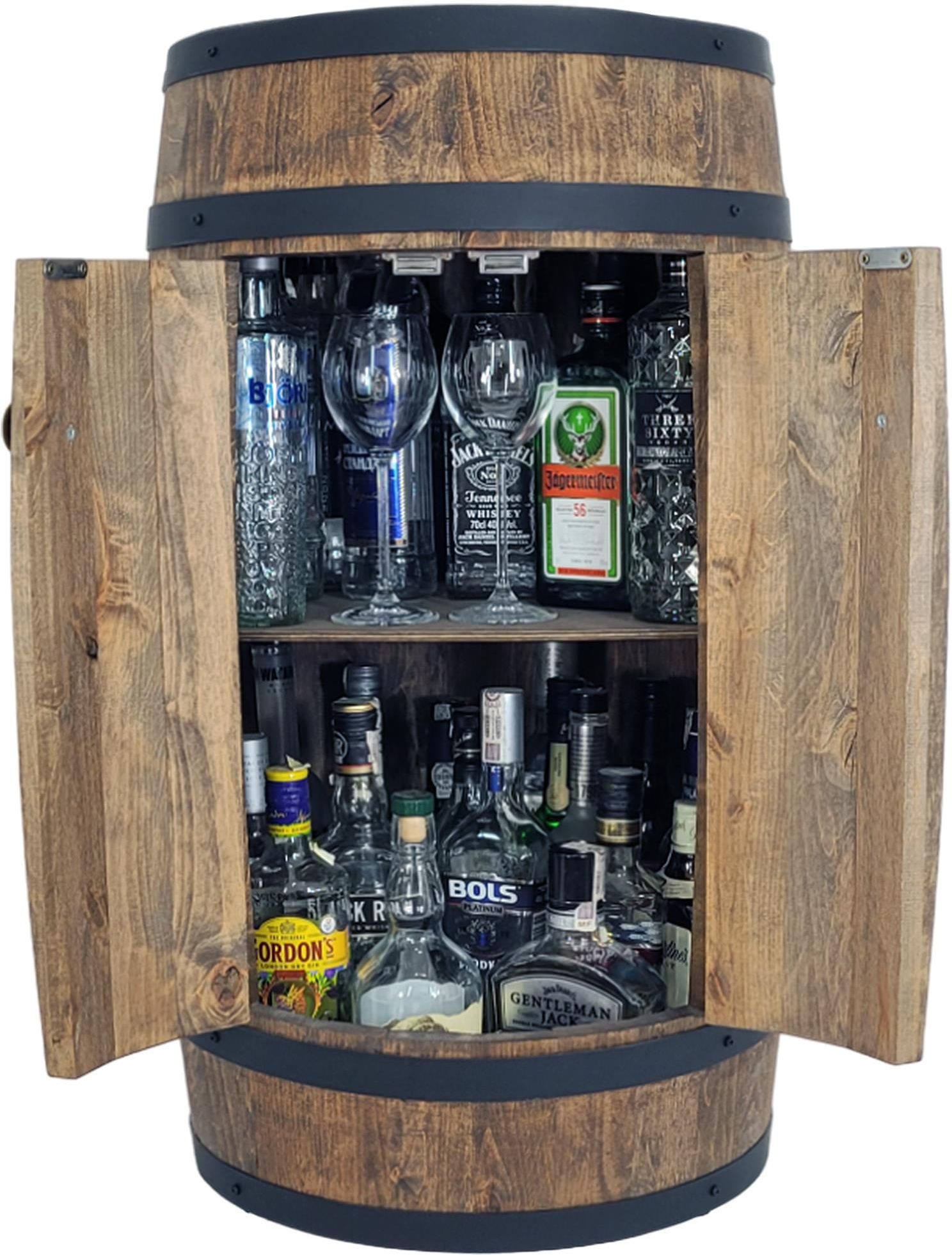 Weeco Rustykalny Elegancki Bar Do Domu Z Beczki Wenge 80x50cm Minibar ...