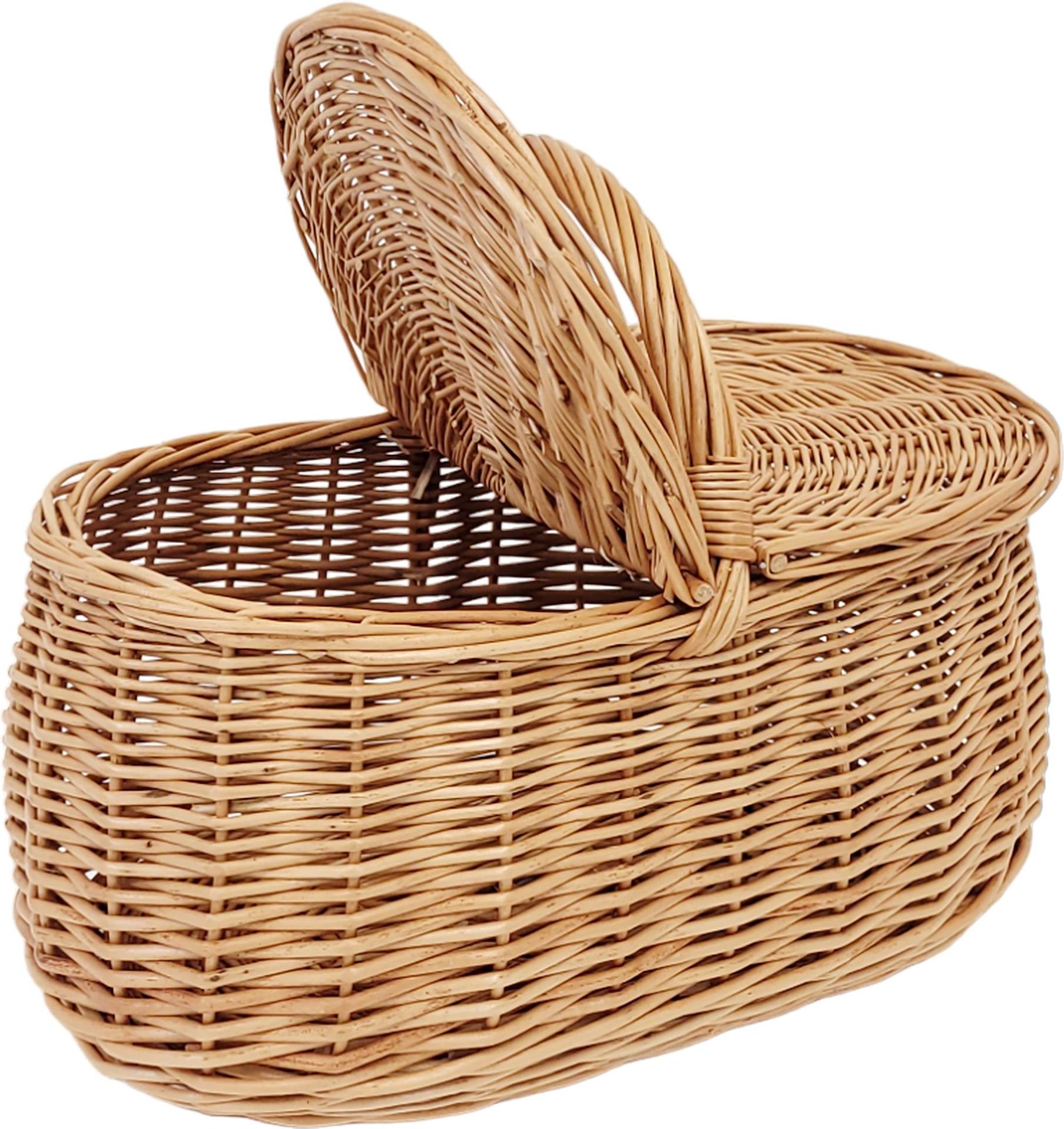 Weeco Kosz Z Wikliny Na Zakupy Lub Piknik Z Dwoma Klapami Zamykany 45x30x36 Koszyk Na Targowisko ...