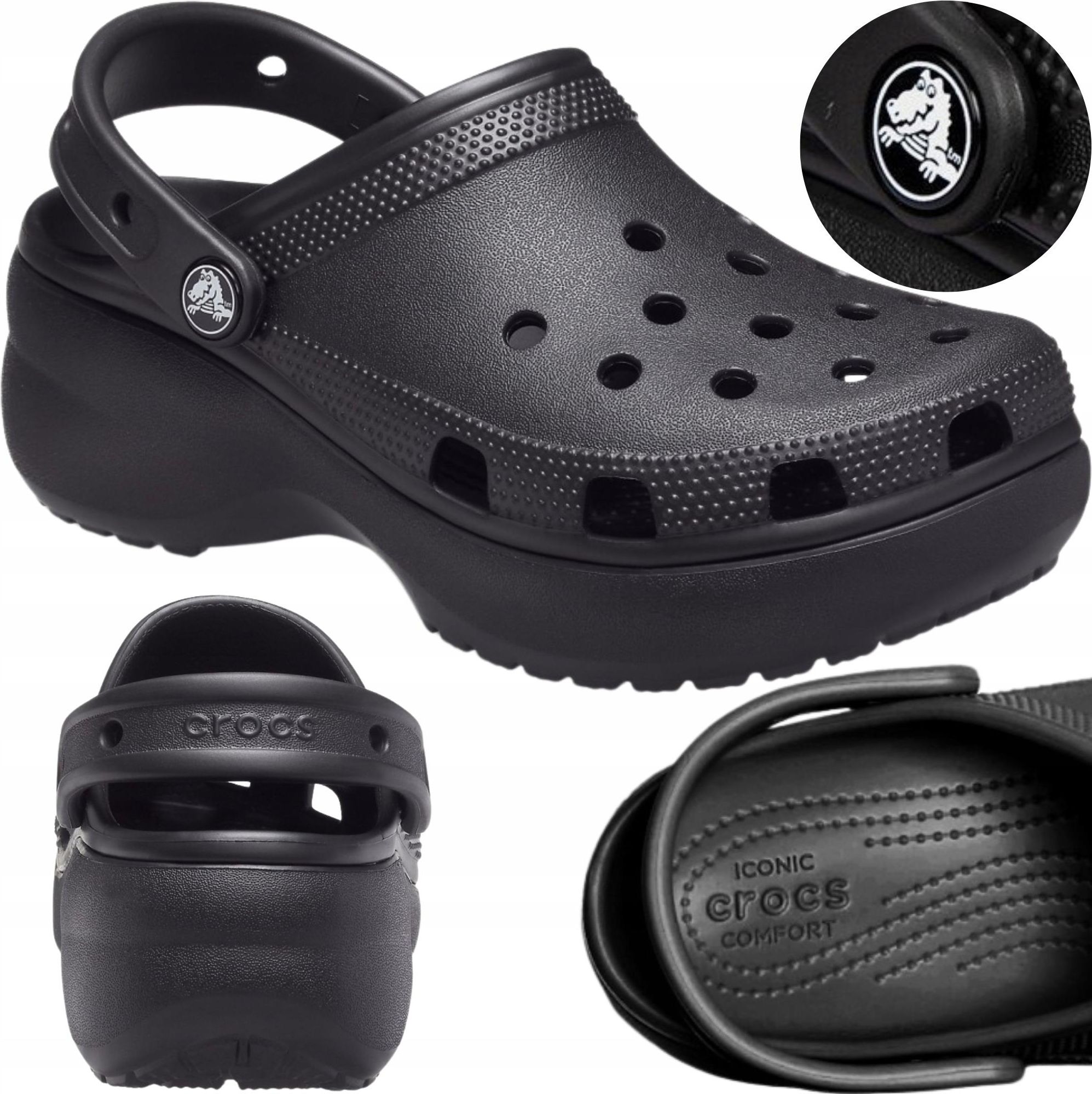 Crocs damskie chodaki na platformie classic lekkie buty sportowe 42-43 ...