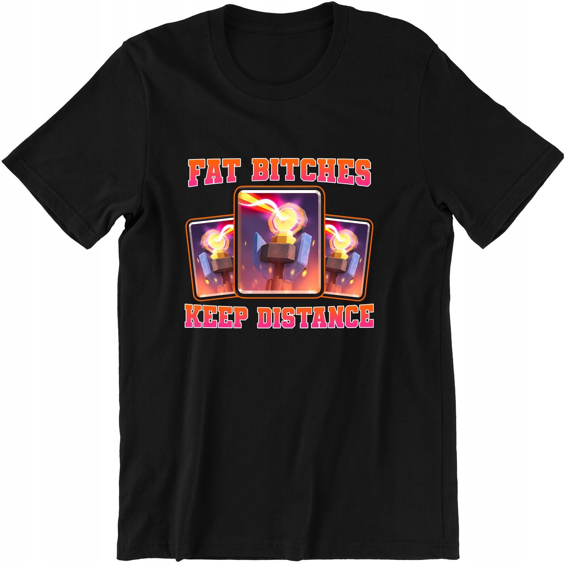 Fat Bitches Keep Distance śmieszna Koszulka na Siłownie T-shirt - Ceny ...