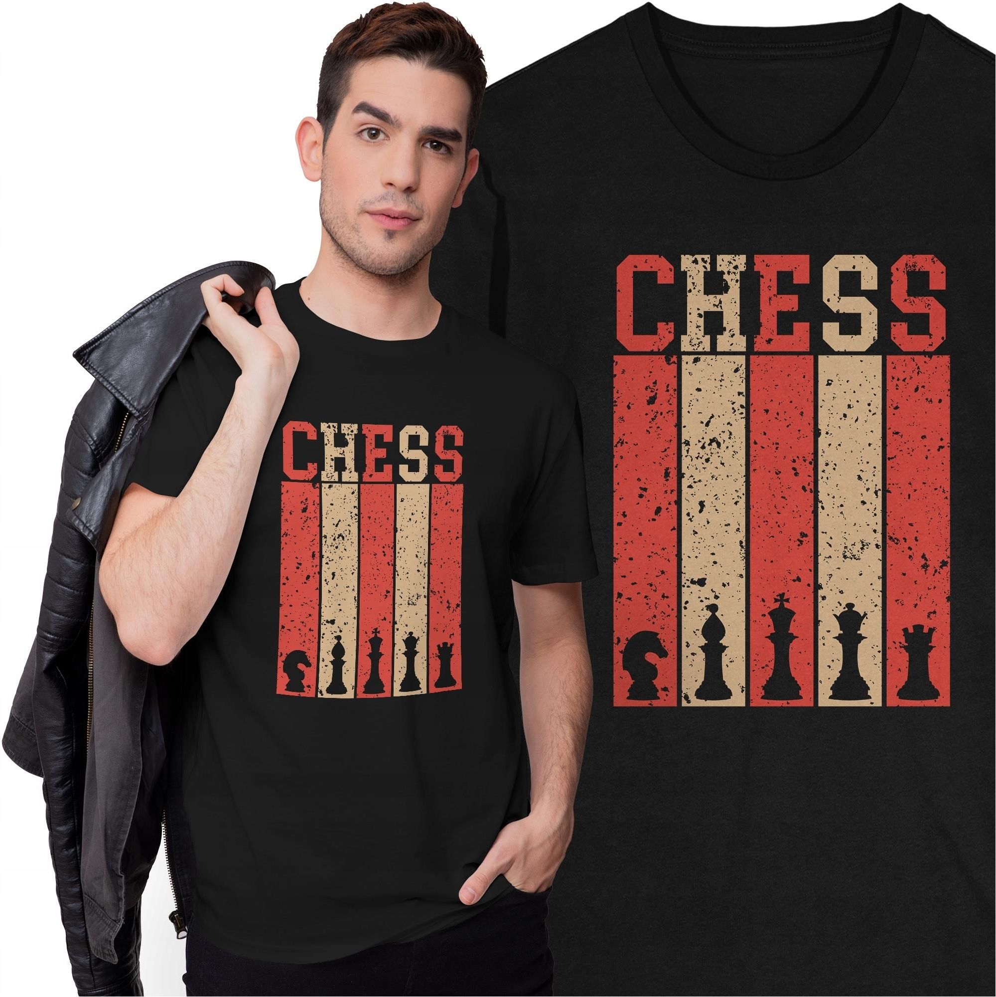 Koszulka dla Szachisty Figury Szachowe Sport Szachy Król Hetman Chess ...