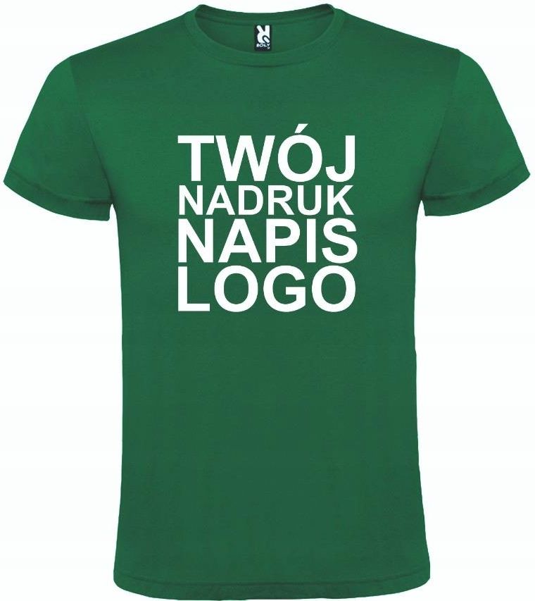 Męska koszulka T-shirt z twoim napisem nadrukiem logo zielona roz. L - Ceny i opinie - Ceneo.pl