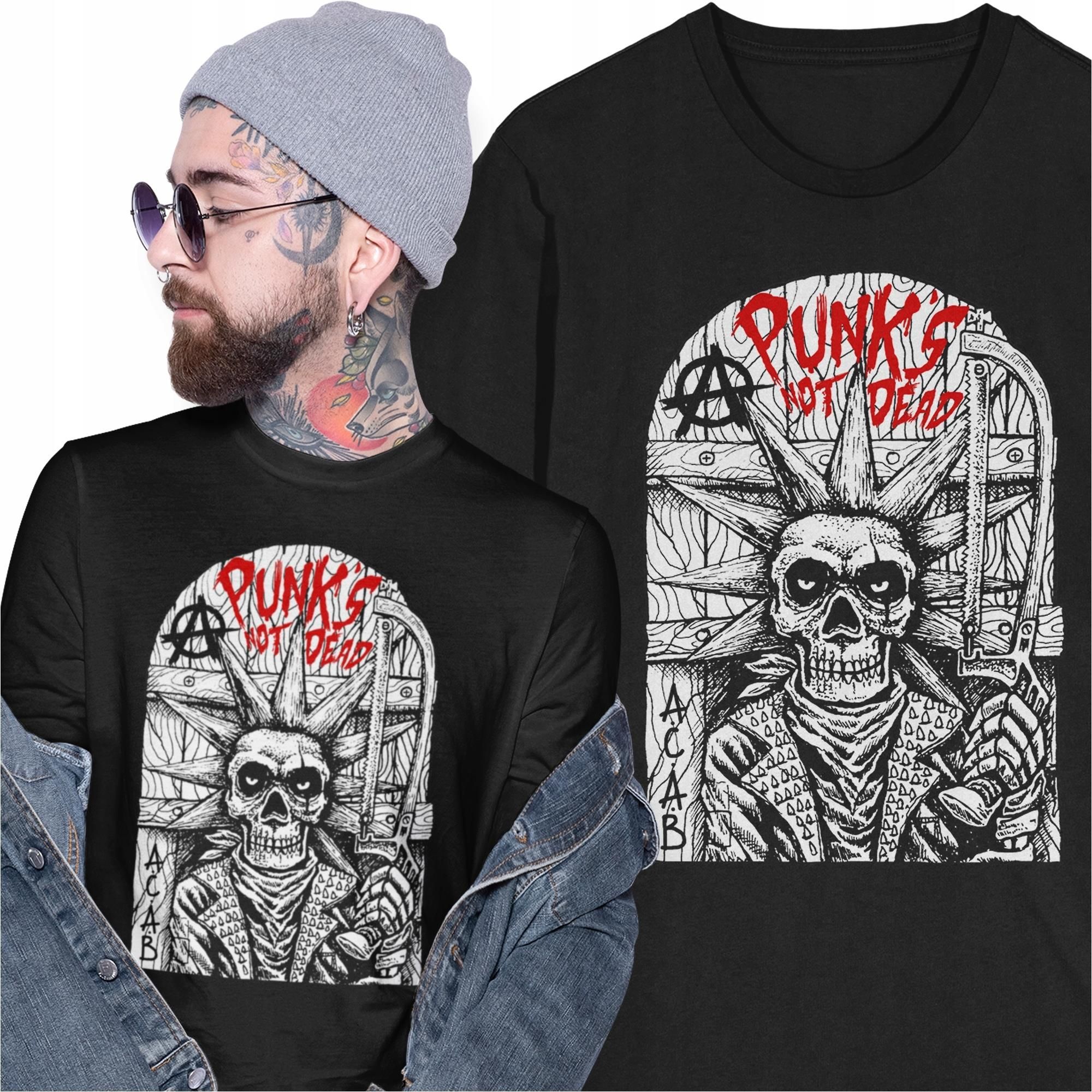 Koszulka Muzyczna Punk Is Not Dead Rock Anarchy Szkielet Czaszka - Ceny ...