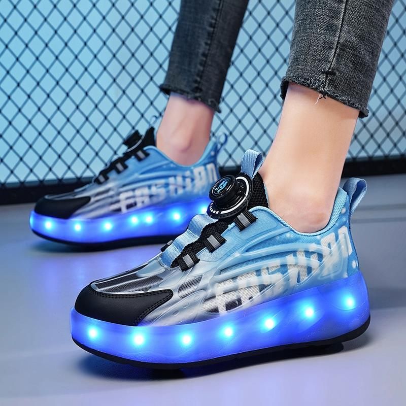 Butorolki Buty Z Rolkami Rolki Wrotki Niebieskie Ombre Led - Ceny i ...