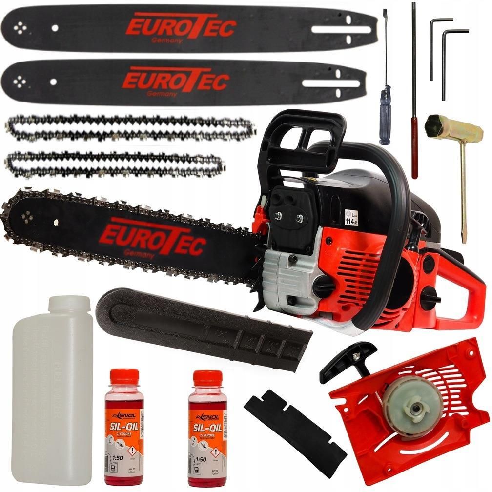 Eurotec Germany Piła Spalinowa 5,5 Km Pilarka Łańcuchowa +Zestaw Olej ...
