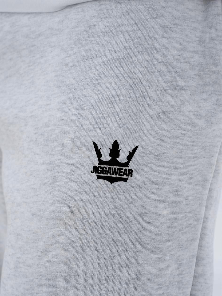 Spodnie Dresowe Męskie Regular Klasyczne Jasne Szare Małe Logo Jigga XL ...