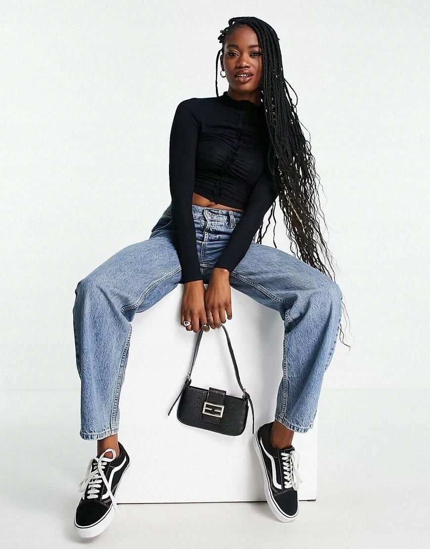 Miss Selfridge Czarna Bluzka Stójka Długi Rękaw DJ3 NH2__L - Ceny i ...