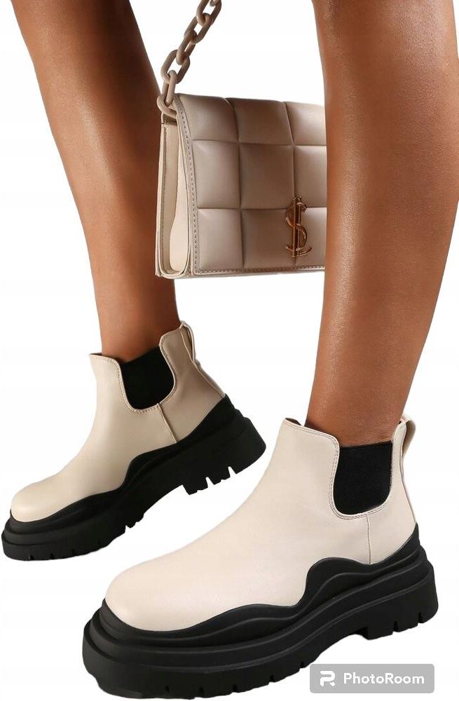 Seastar Beżowe Botki półbuty damskie płaski obcas r,38 - Ceny i opinie ...