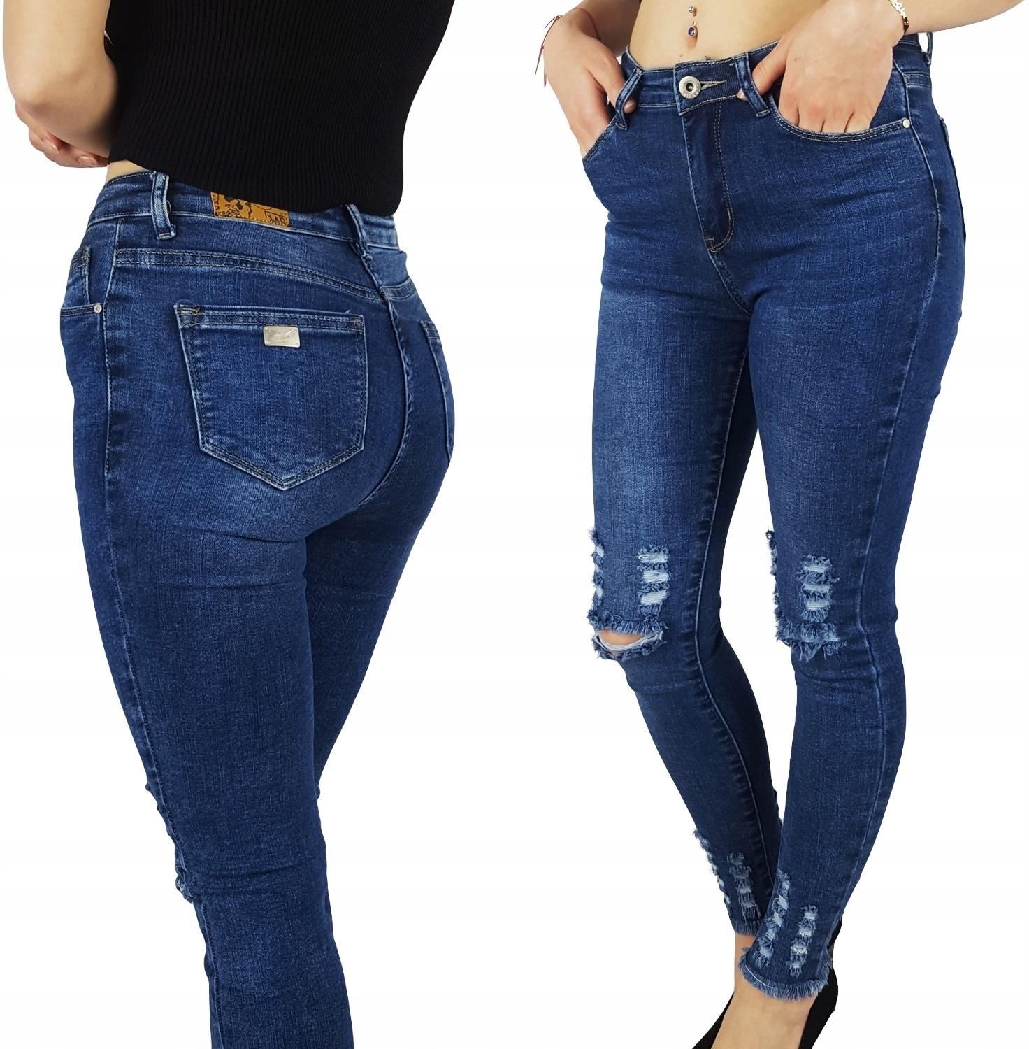 Modne Damskie Spodnie Jeansowe Przetarcia - Ceny i opinie - Ceneo.pl
