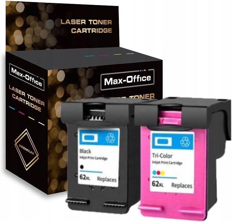 Tusz Max-Office 2x TUSZ DO HP 62XL KOMPLET ENVY 5640 7640 7650 (MOHP62BKKOL) do drukarki ...
