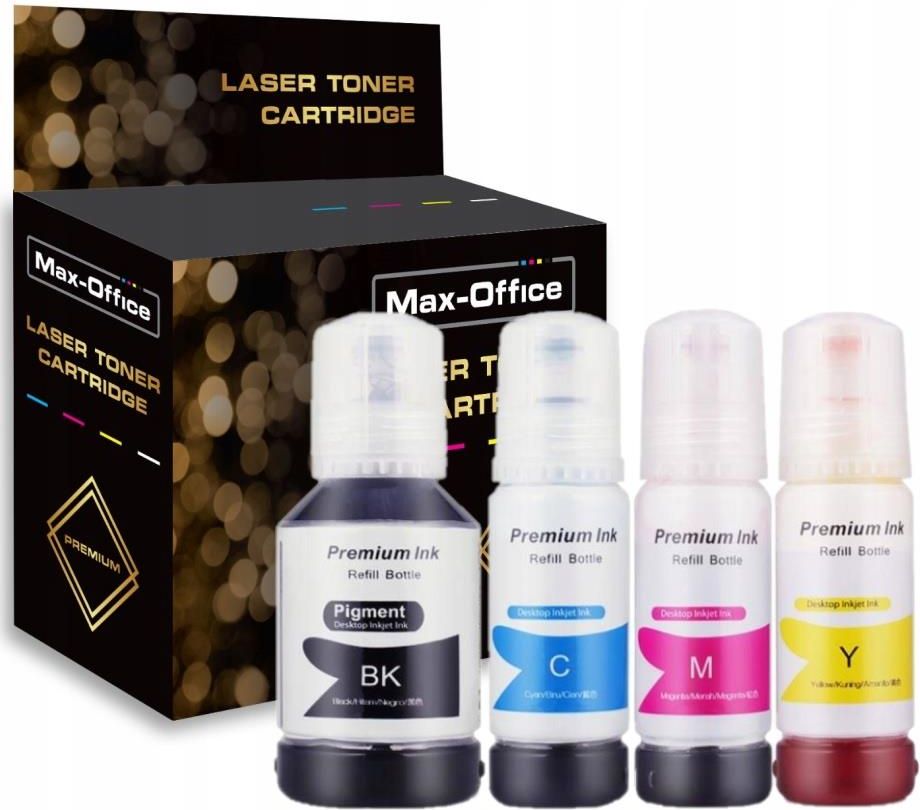 Tusz Max-Office 4x TUSZ DO EPSON T6641 EcoTank L3050 L3060 L3070 ...