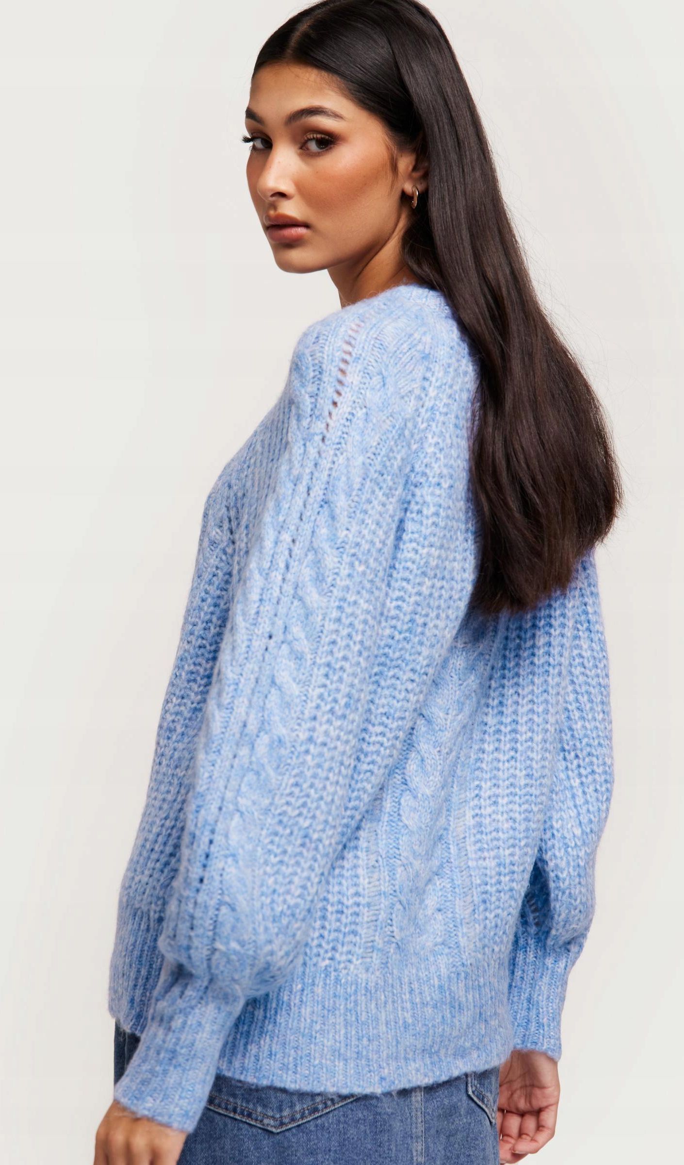 Warkocz Okrągły Dekolt 0CZ NG5__XS Only Niebieski Sweter Splot - Ceny i ...