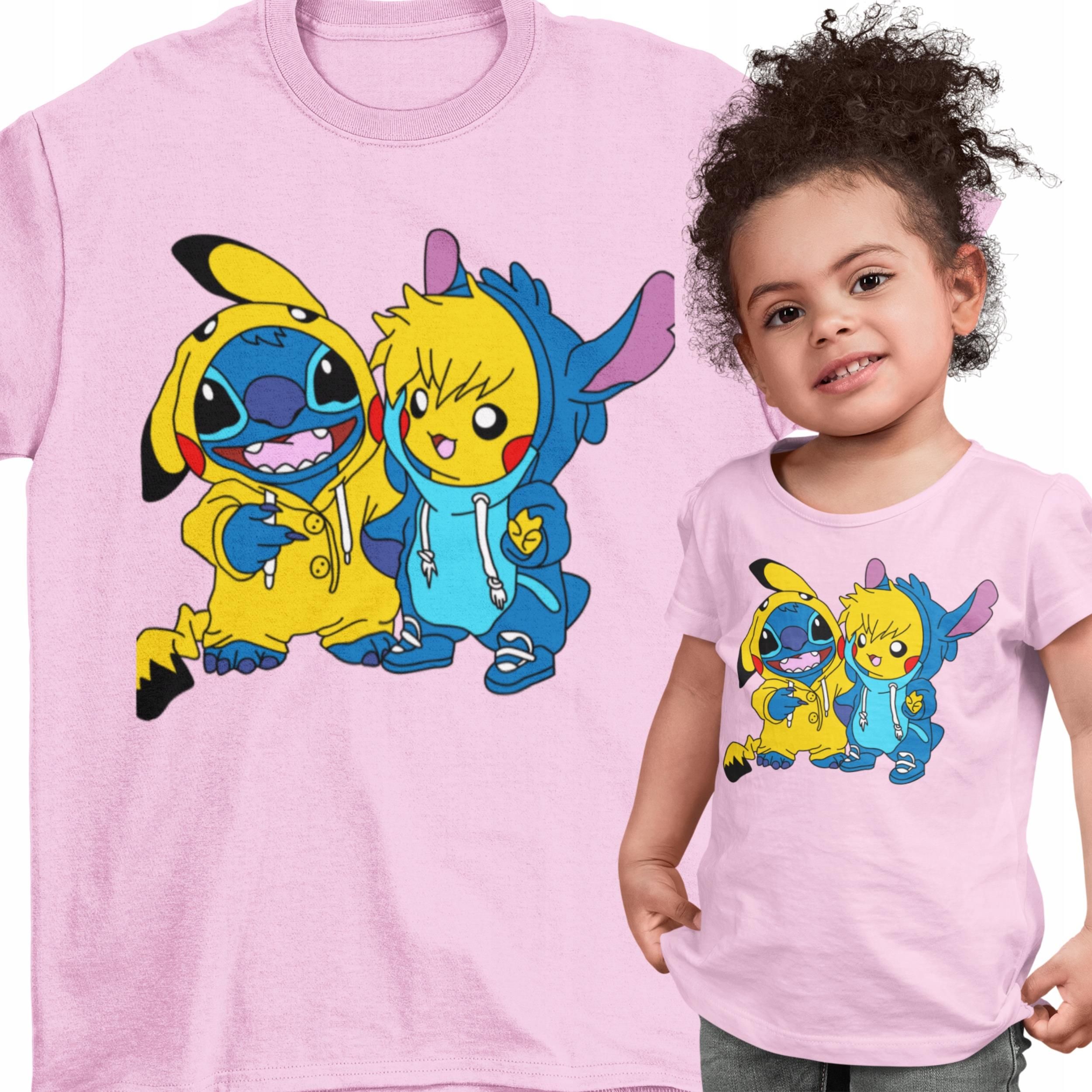 T-shirt Koszulka Dziecięca Różowa Pokemon Pikachu Lilo I Stitch 152 158 - Ceny i opinie - Ceneo.pl
