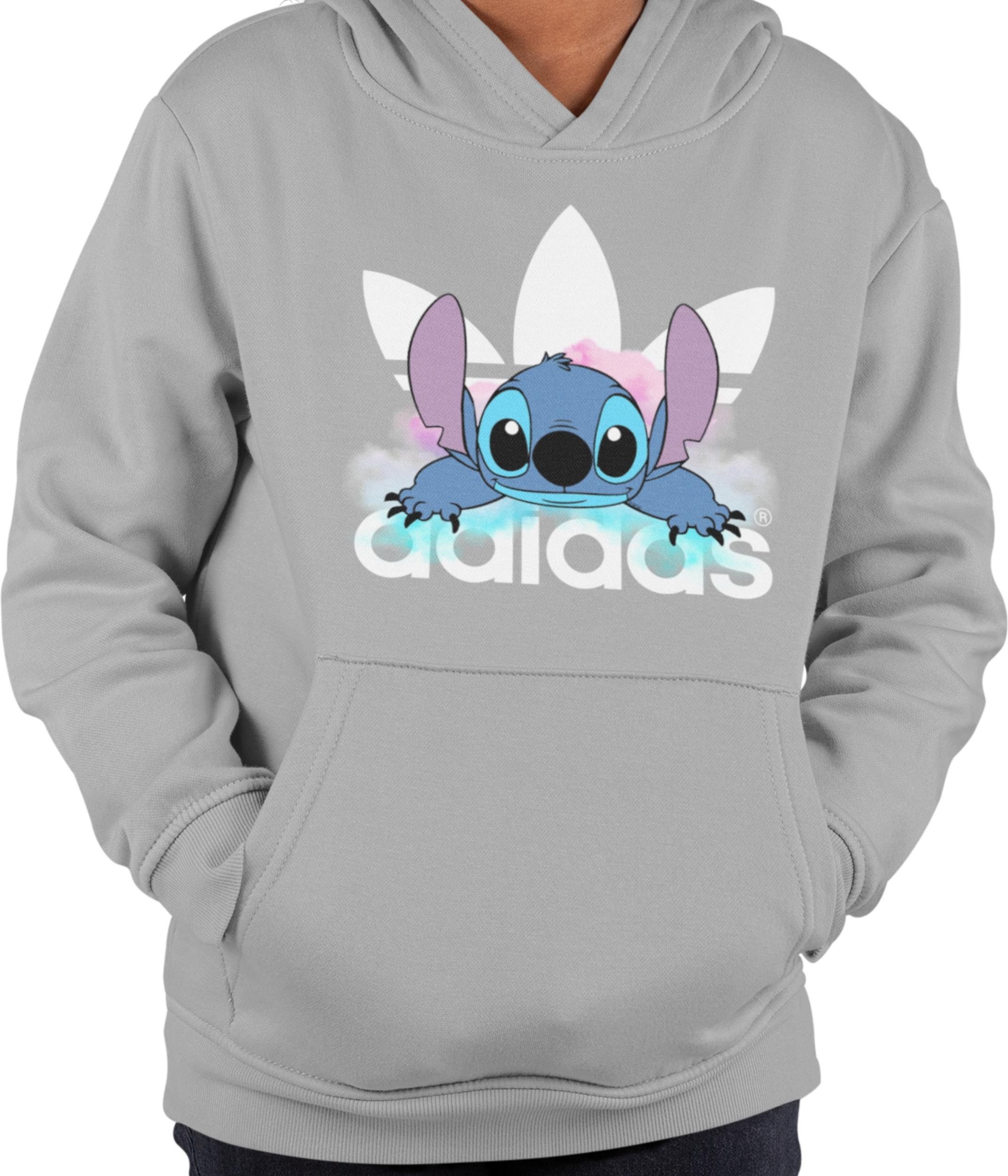 Bluza Z Kapturem Dziecięca Bawełniana Szara Z Bajki Lilo I Stitch 128 ...