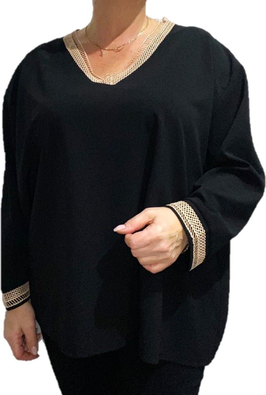 Czarna Elastyczna Bluzka Koronka 56 58 6XL - Ceny i opinie - Ceneo.pl