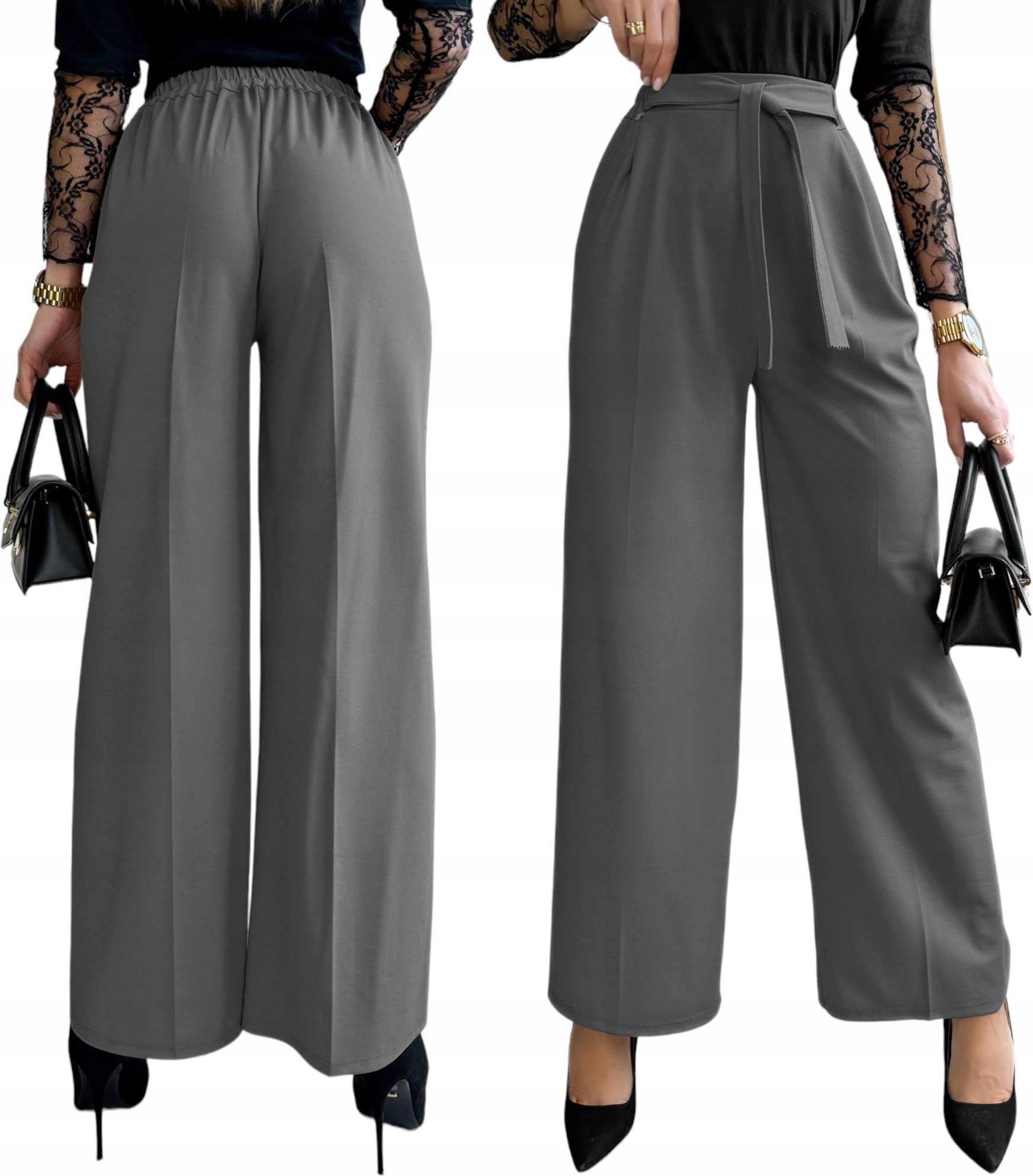 Spodnie Damskie proste szerokie nogawki modne stylowe - Ceny i opinie ...