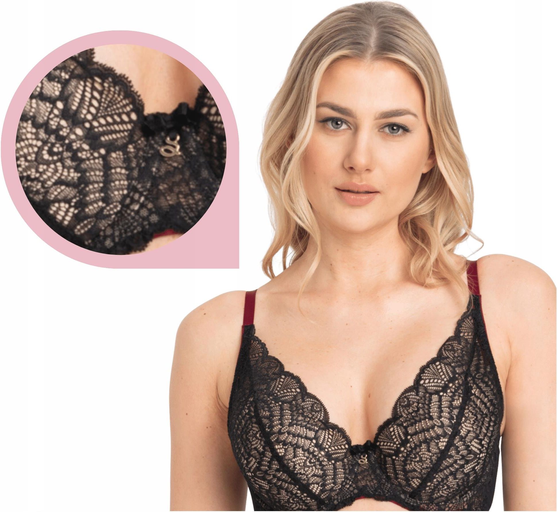 Biustonosz Samanta Charlotte A475 stanik push-up koronkowy czarny 70E - Ceny i opinie - Ceneo.pl