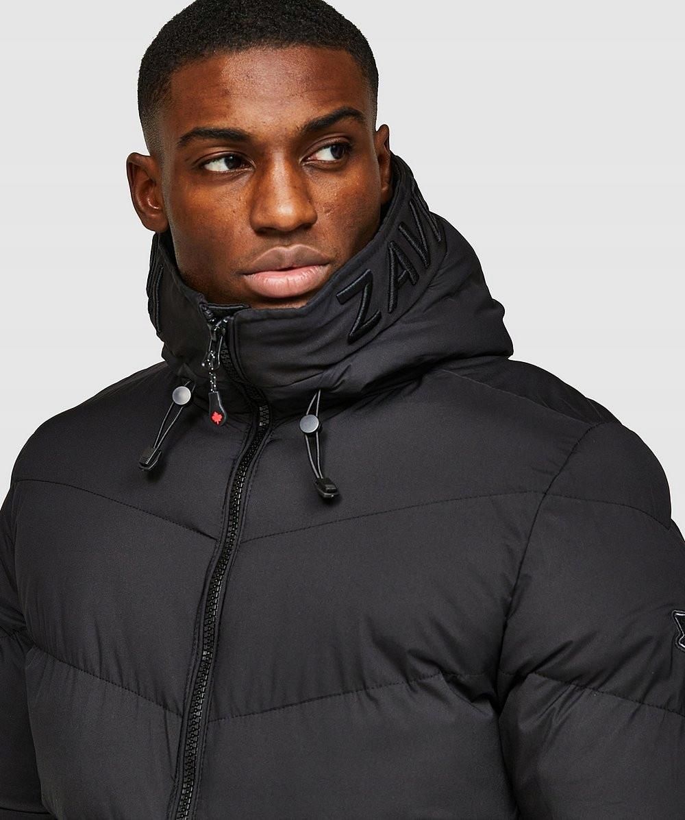 Zavetti Canada Czarna Pikowana Kurtka Zeoti Kaptur Logo YJ3 Xtr__s ...