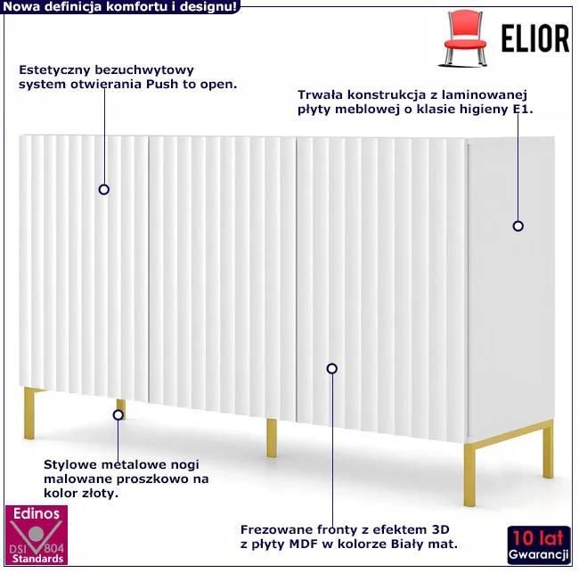 Elior Biała Komoda Lamelowa Na Złotych Nogach Isadora 7X - Opinie i ...