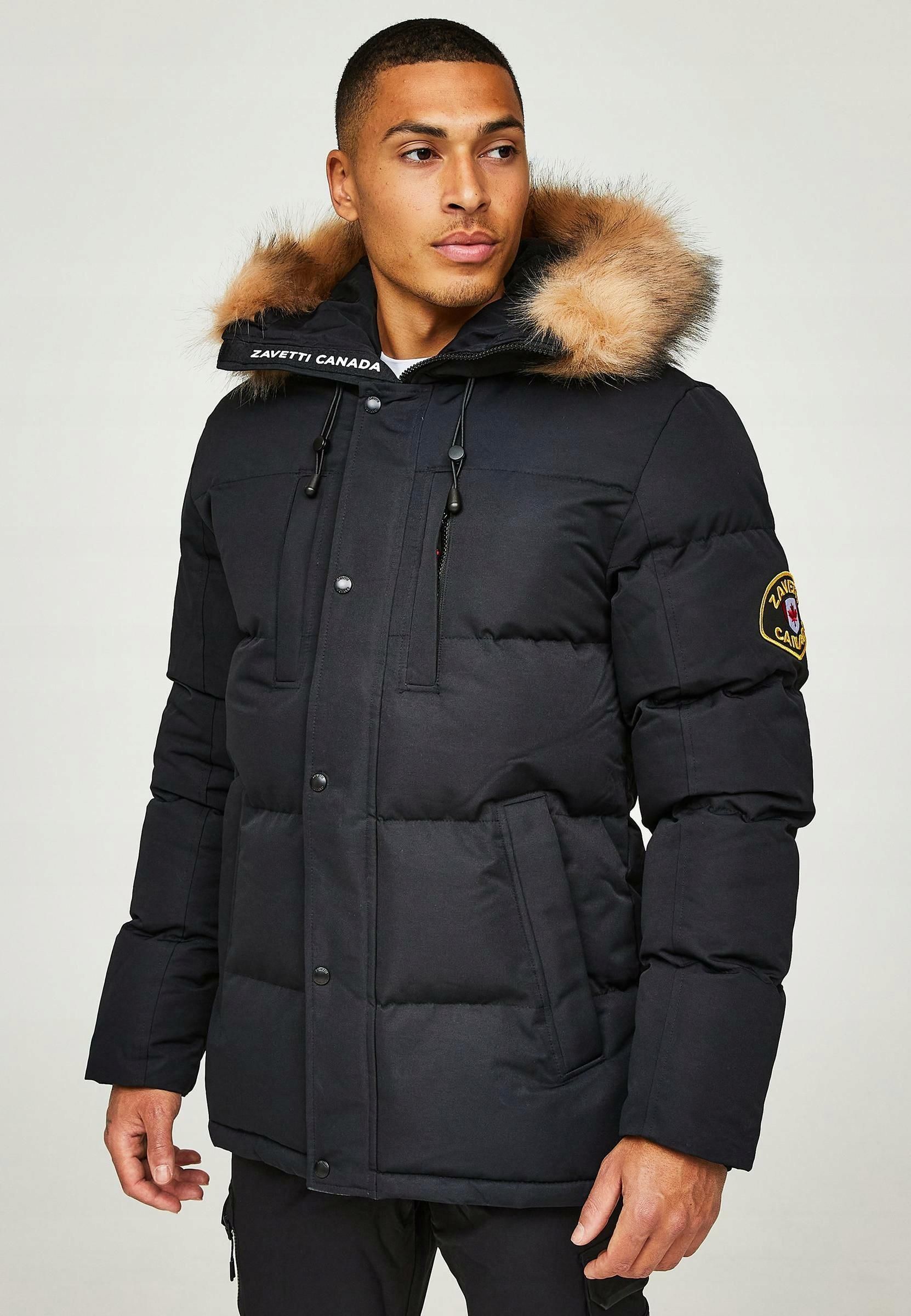 Zavetti Canada Czarna Pikowana Kurtka Parka Oshawa Logo Jdf Xtr__s ...