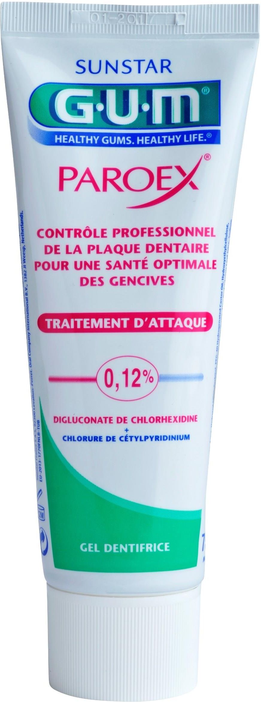 GUM Paroex 0,12%CHX Pasta do zębów na paradontozę antyseptyczna 75ml ...