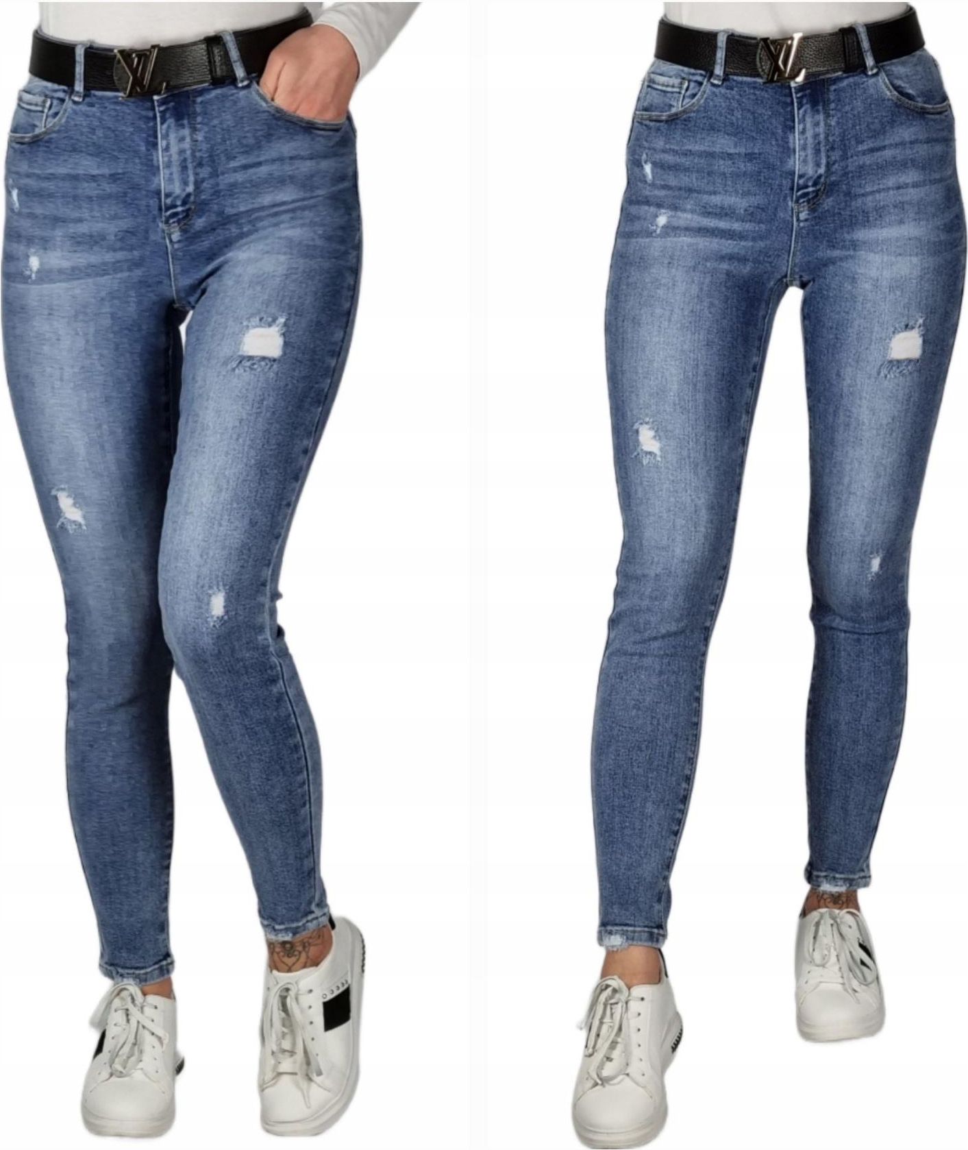 M.sara Spodnie Jeansowe Z Dziurami Plus Size 35/3XL - Ceny i opinie - Ceneo.pl