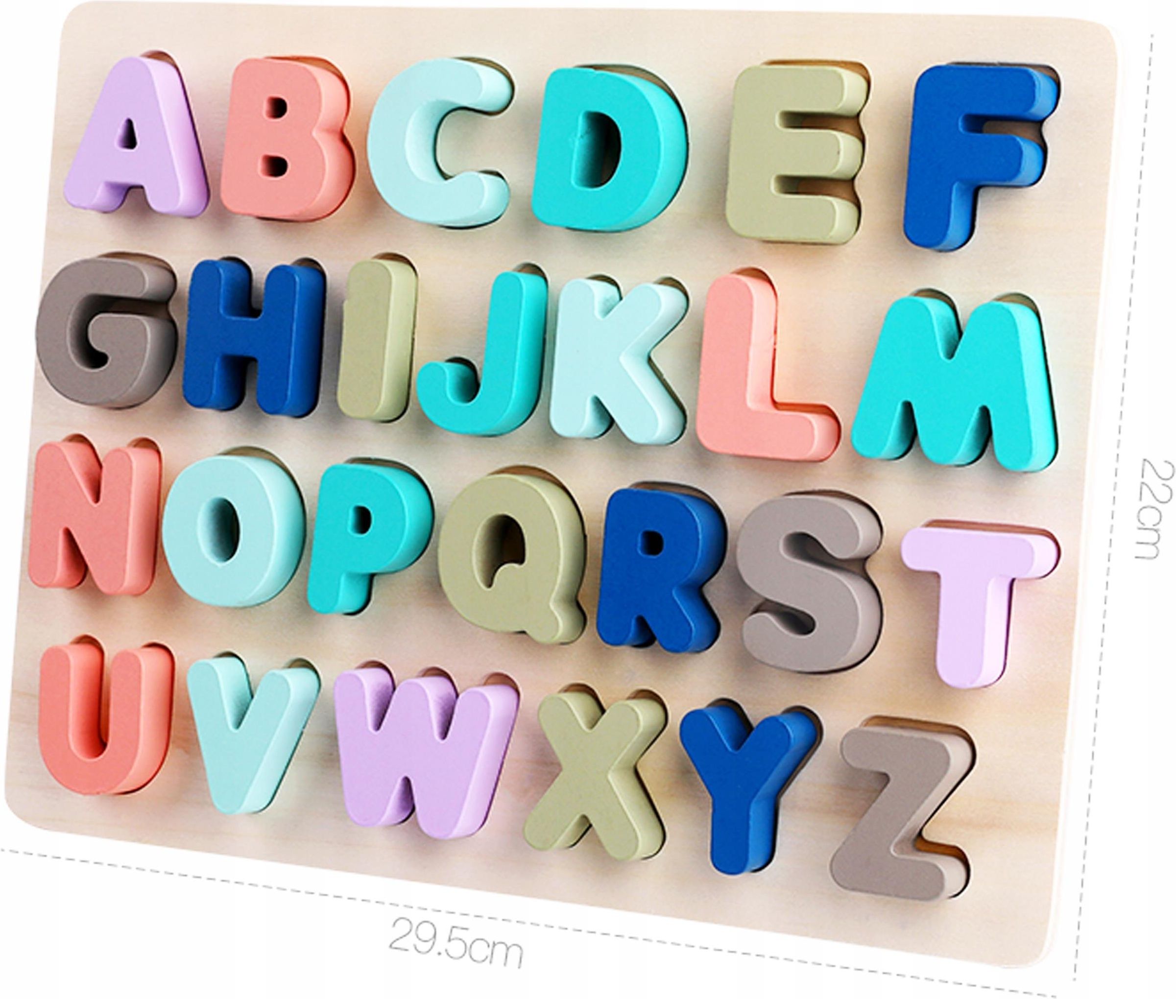 Ecr4Kids Pastelowy Drewniany Alfabet Dla Dziecka Kolorowe Literki Kids ...
