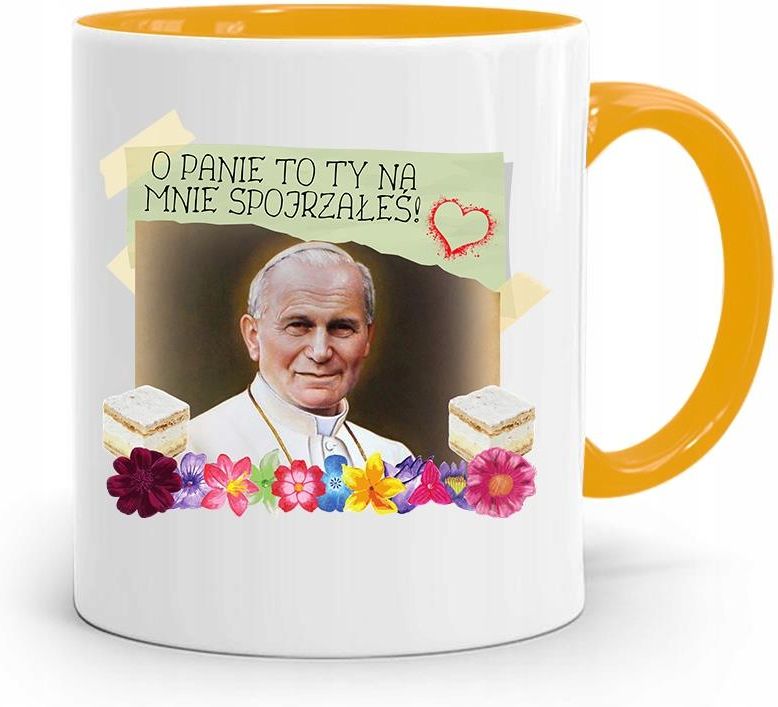 Polidraw Kubek Żółty Jan Paweł Ii Papież Papaj O Panie Z Nadrukiem Ze Zdjęciem - Opinie i ...