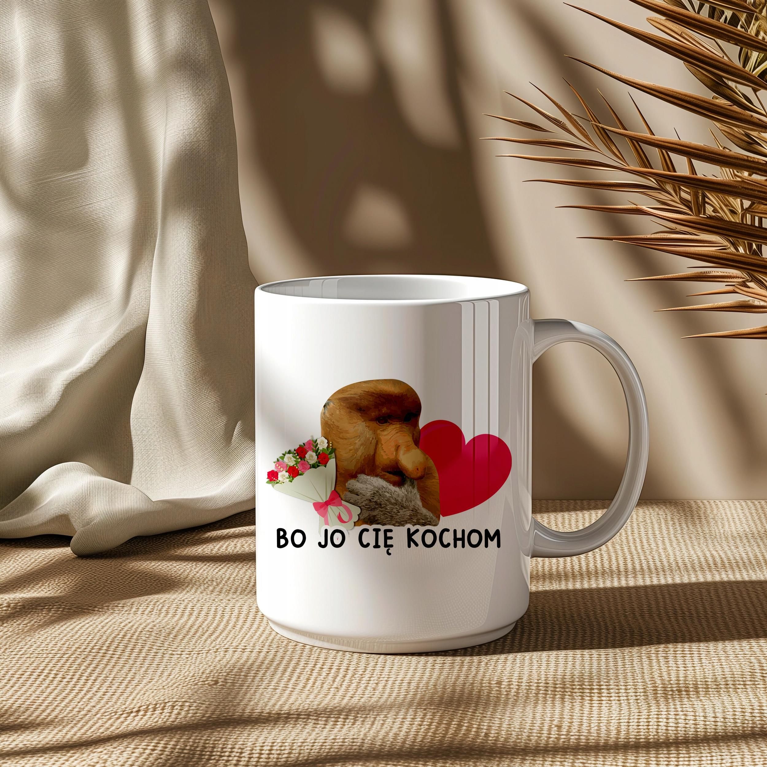 Kubek Z Nadrukiem Bo Jo Cię Kochom Śmieszny Na Walentynki Nosacz - Opinie i atrakcyjne ceny na ...