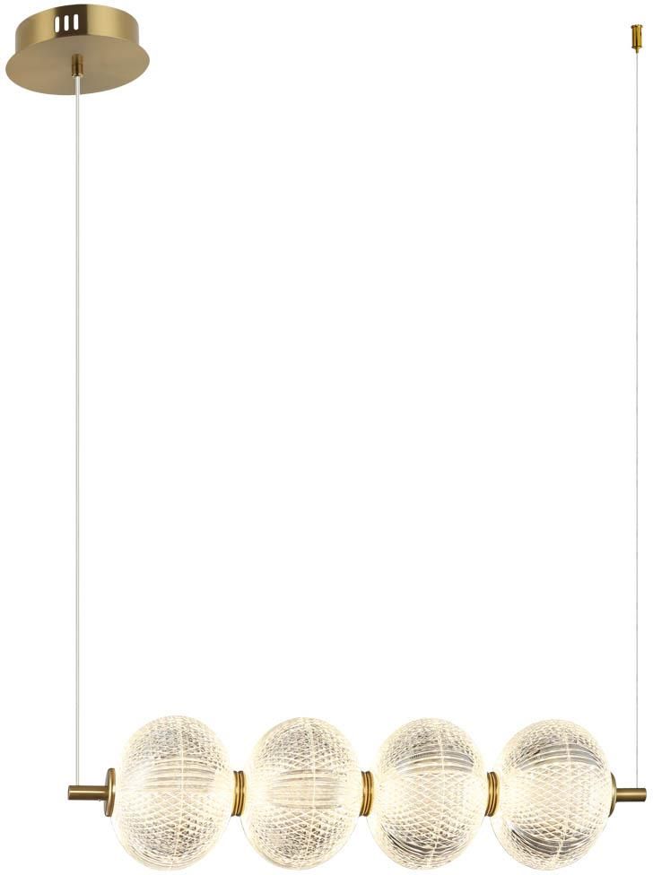 Italux - Lampa Wisząca Lazie Led 19W 3000K Mosiądz/Transparentny Pnd ...