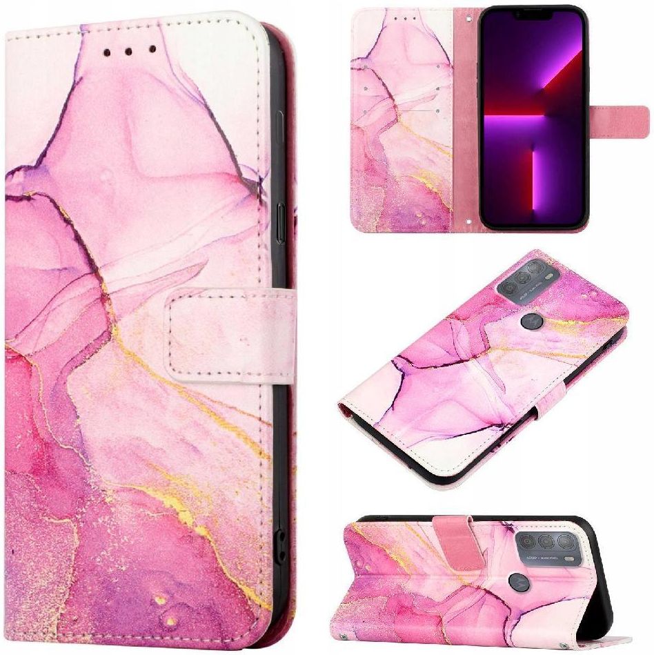 Etui Na Motorola Edge 2021 Pu Leather Wallet Marble Pattern Kickstand ...