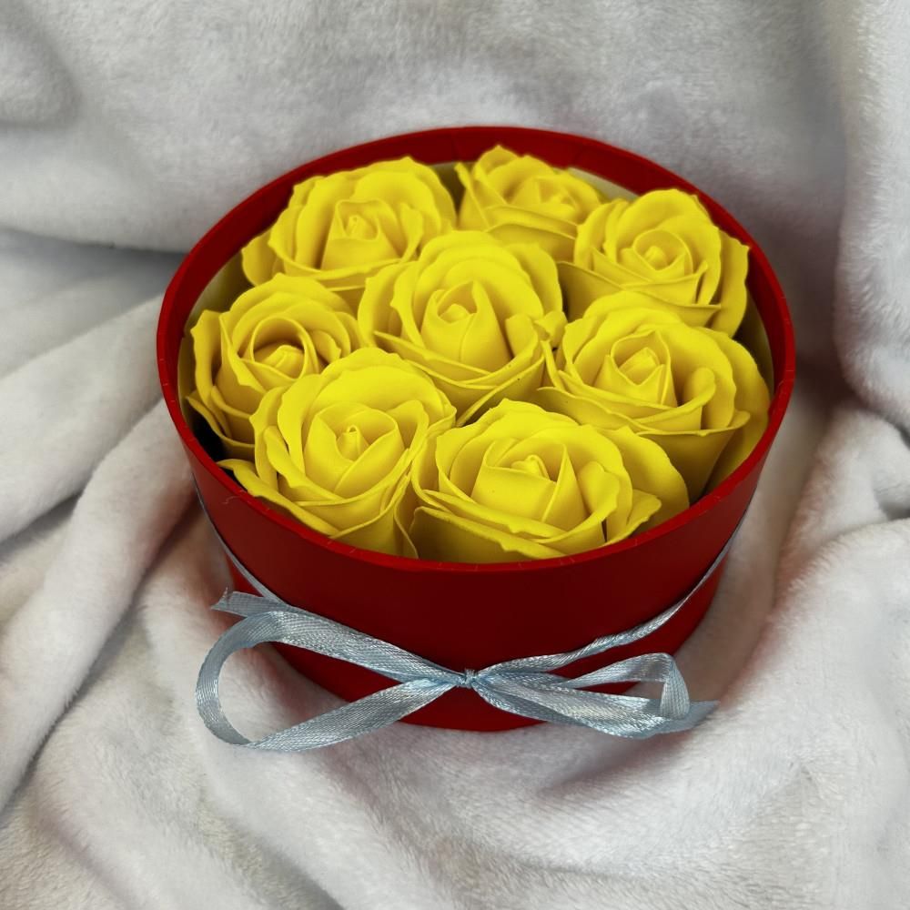 Mydło Amtii Kwiaty Mydlane Flowerbox Czerwony Okrągły Róże Mydlane ...