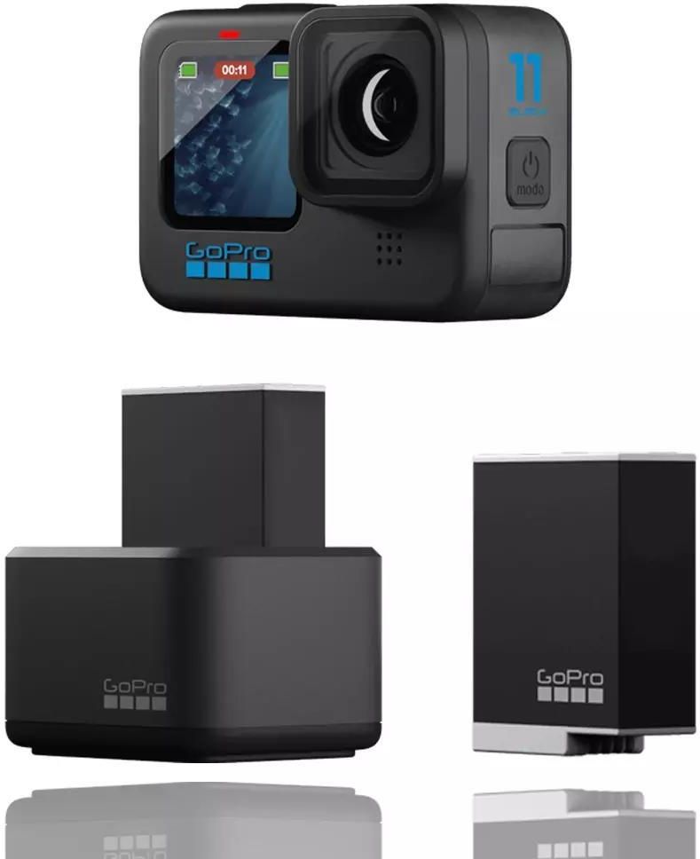 Kamera sportowa Zestaw GoPro 12 HERO Black + Ładowarka 2x Akumulator Enduro do GoPro 12 11 10 9 ...