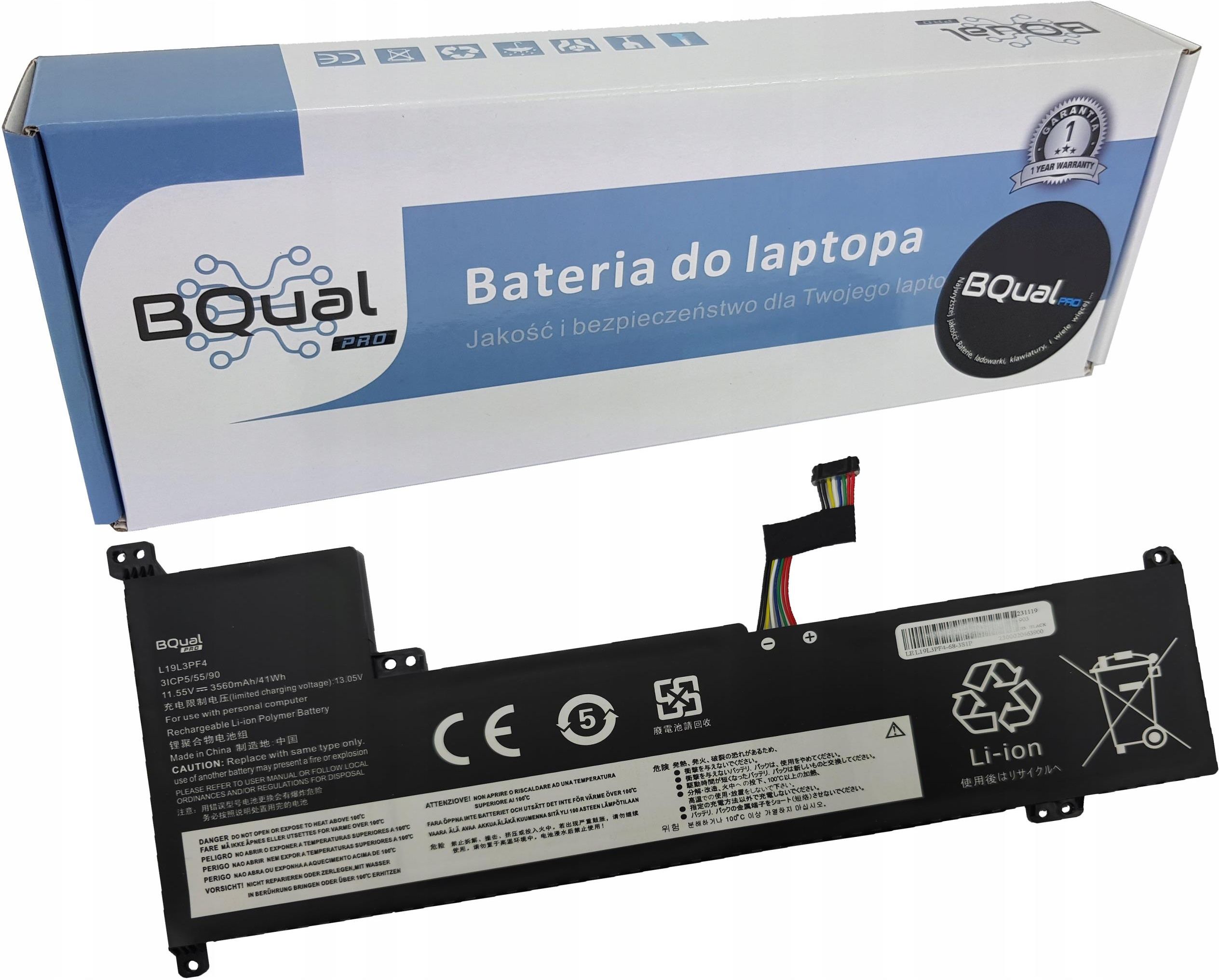 Bateria do laptopa Bqual L19C3PF6 do Lenovo 3-17ADA05 3-17ARE05 3 ...