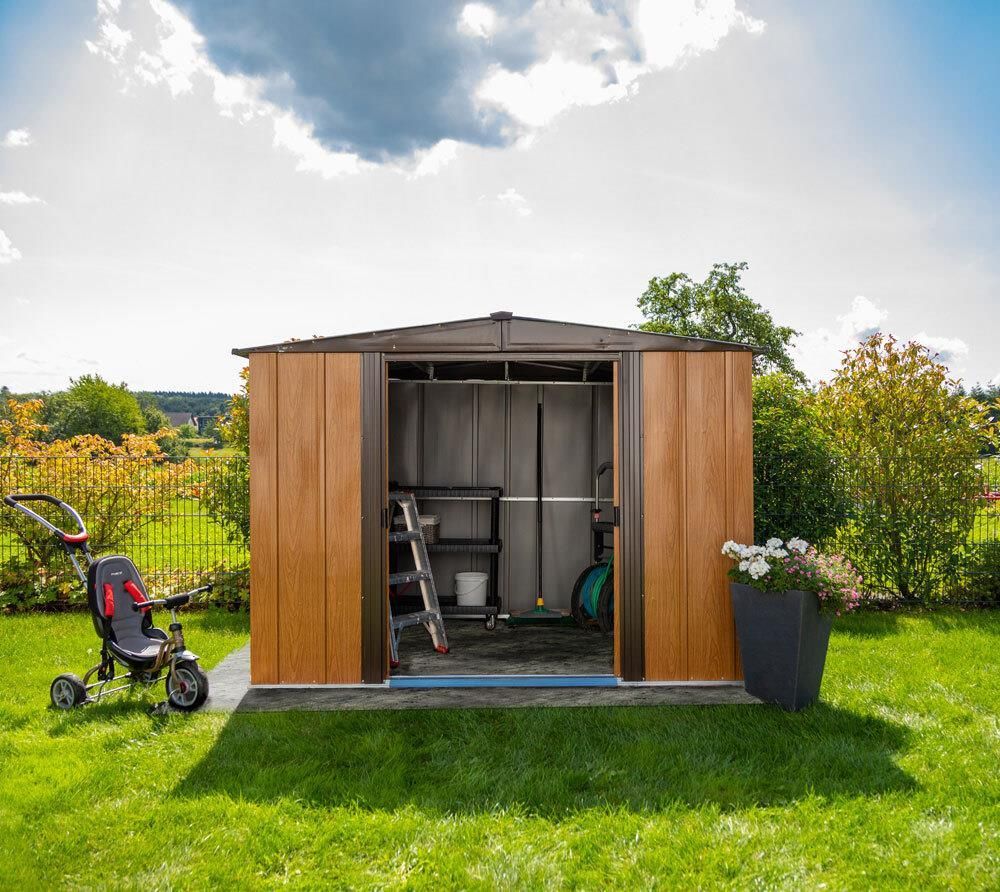 Spacemaker Metalowa Szopa Na Narzędzia Woodlake 86 Brązowy 181X253 ...