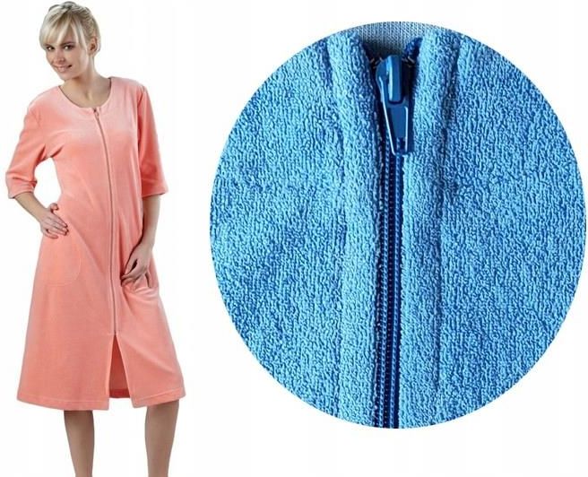 Podomka z zamkiem Duży szlafrok damski 5XL błękit - Ceny i opinie ...