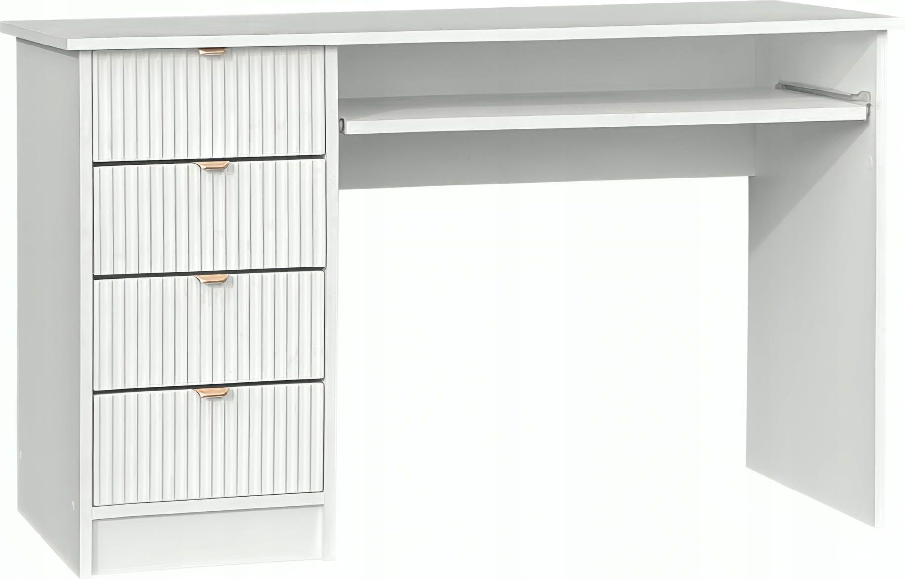 Biurko Riko 120X75 Wysuwana Półka I 4 Szuflady Ryflowane Kolor Biały ...