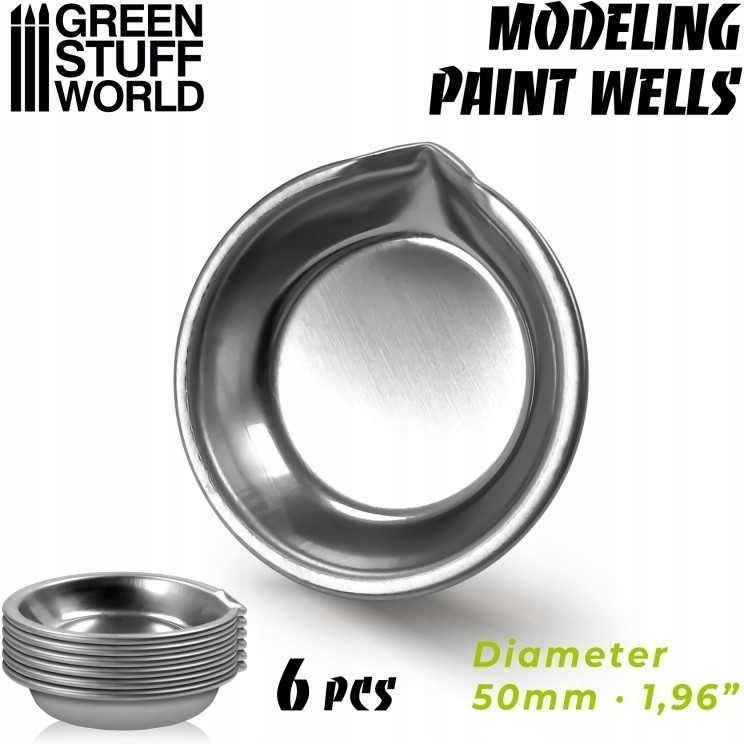Green Stuff World Gsw 10361 Modelling Paint Wells Set 6Pcs Miseczki ...