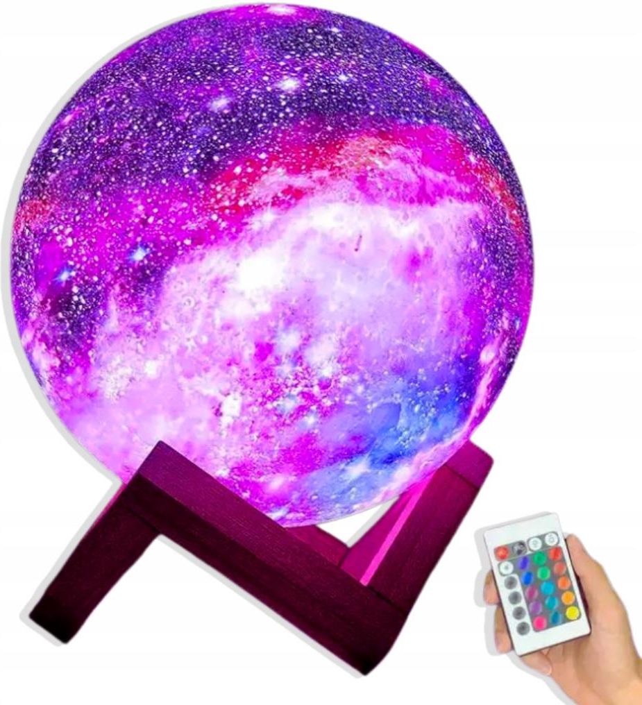 Lampka Nocna Lampa 3D Księżyc 48cm Moon Light Rgb Projektor Gwiazd pilot - Opinie i atrakcyjne ...