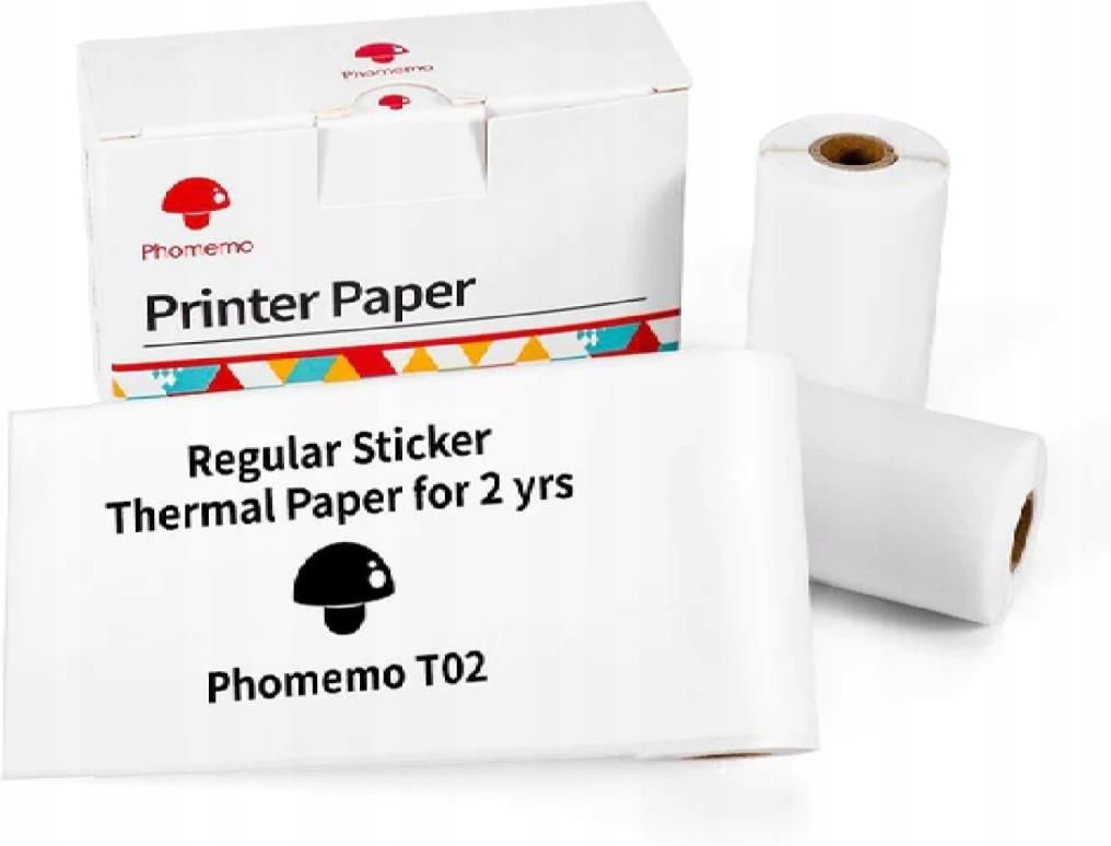 Aimo Taśma Termiczna Biała Folia Phomemo 50Mmx3,5M 3 Rolki Do Drukarek ...