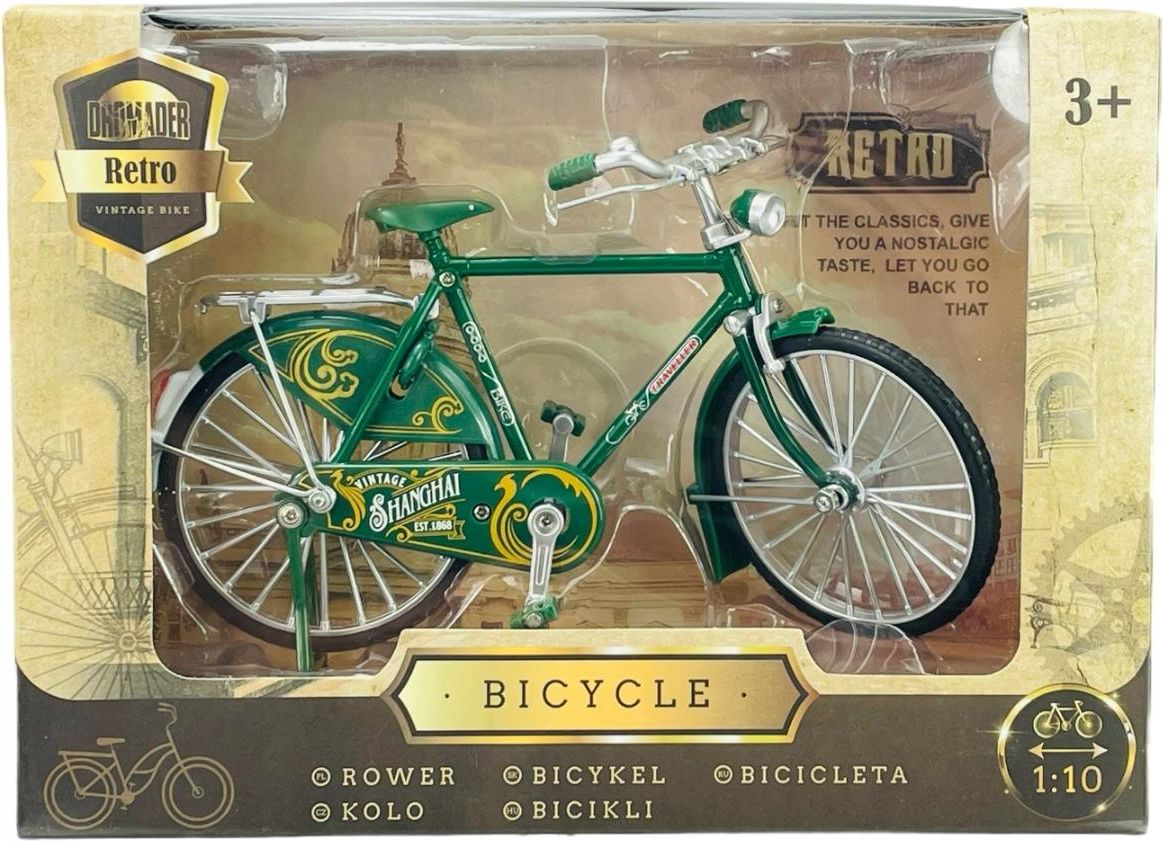 Dromader Rower Retro Męski Zielono-Złoty 1:10 Vintage Metalowy 17Cm ...