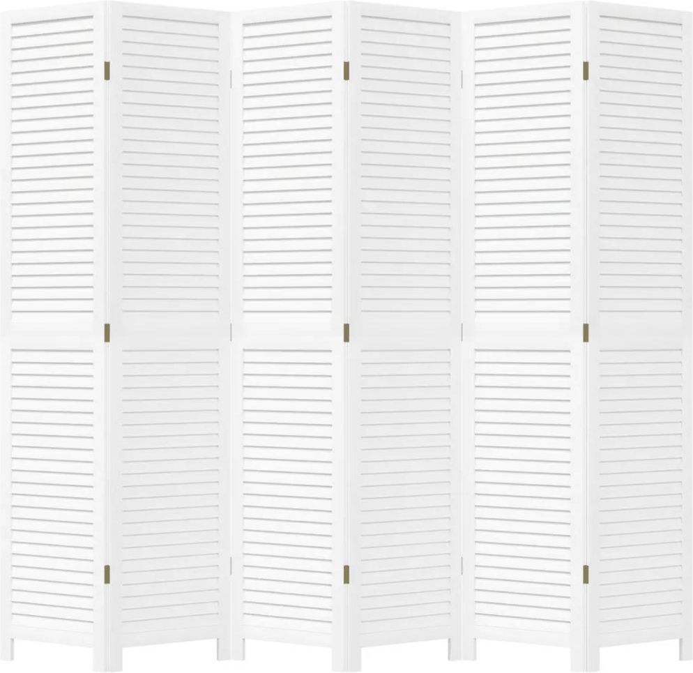 VidaXL Parawan Pokojowy 6 Panelowy Biały Lite Drewno Paulowni (358843 ...
