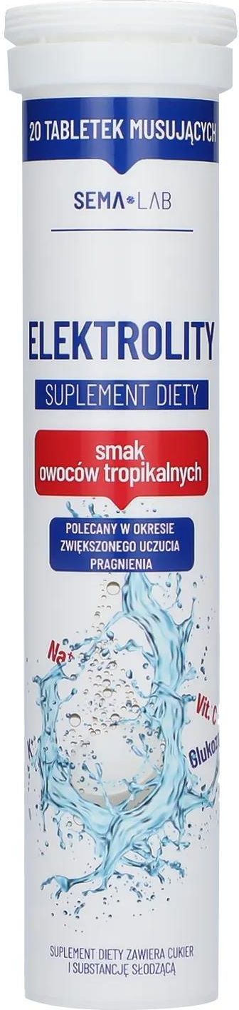 Sema Lab Elektrolity Smak Owoców Tropikalnych 20tabl. Musujących ...