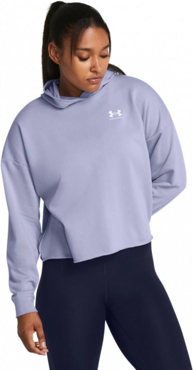 Damska bluza dresowa nierozpinana z kapturem Under Armour UA Rival Terry OS Hoodie - fioletowa ...