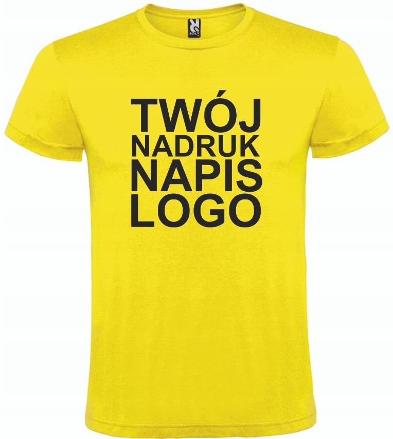 Męska koszulka T-shirt z twoim napisem nadrukiem logo żółta roz. M - Ceny i opinie - Ceneo.pl